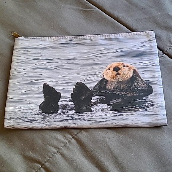 Bags | New Sea Ottter Pup Zippered Pouch Bag Otters 9x6 Jewelry Makeup ...